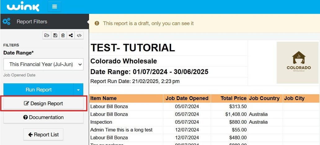 How to exclude rows from your Report
