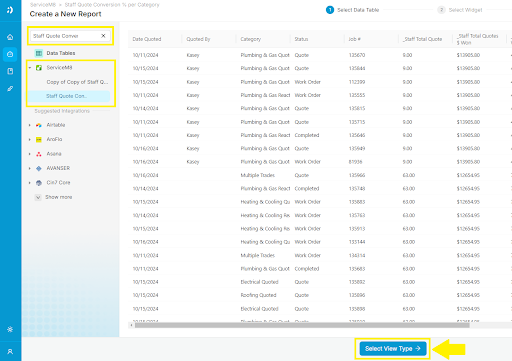 How to create a chart or graph from a report in Wink V2