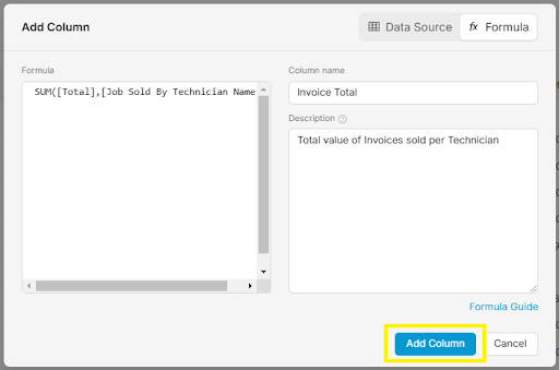 How to Add a Formula Column to a Report/Dashboard in Wink V2